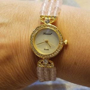 Lucoral | Accessories | Genuine Rose Quartz Multi Strand Ladies Watch ...
